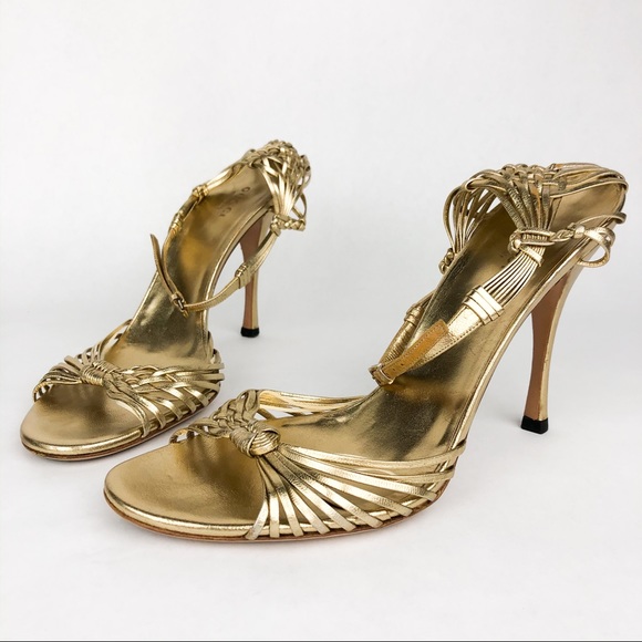 Gucci | Shoes | Gucci Gold Metallic Heels | Poshmark